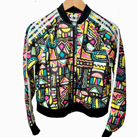 adidas | Jackets & Coats | Adidas Girl Multi Color Full Zip Track ...